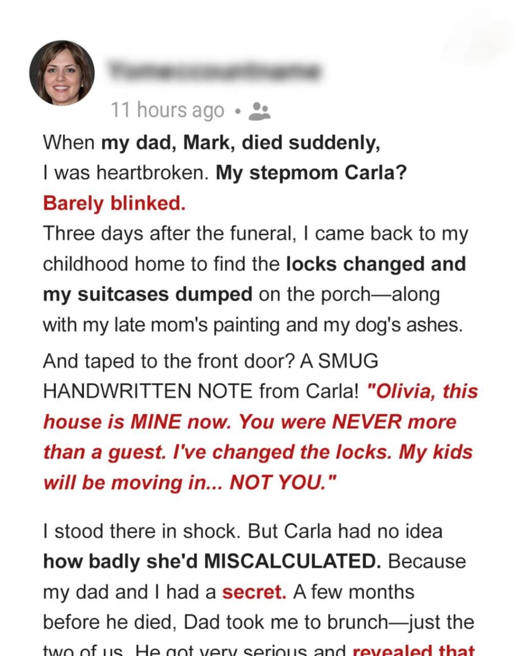 My Stepmom Changed the Locks After My Dad Passed to Keep Me Out – She ...