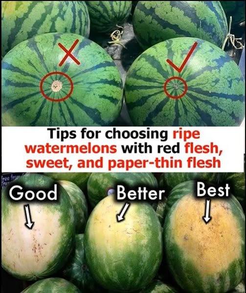 Tips for choosing ripe watermelons with red flesh, sweet, and paper ...