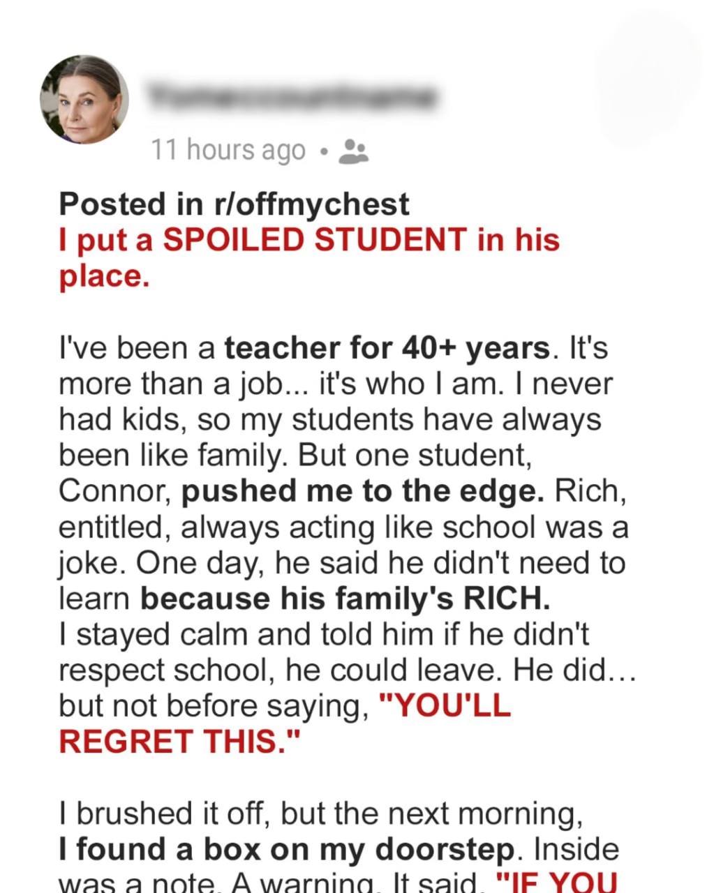 Lonely Elderly Teacher Puts a Spoiled Student in His Place but Quits ...